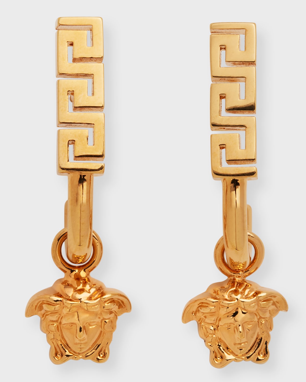 Versace Greca Metal Hoop Earrings | Neiman Marcus