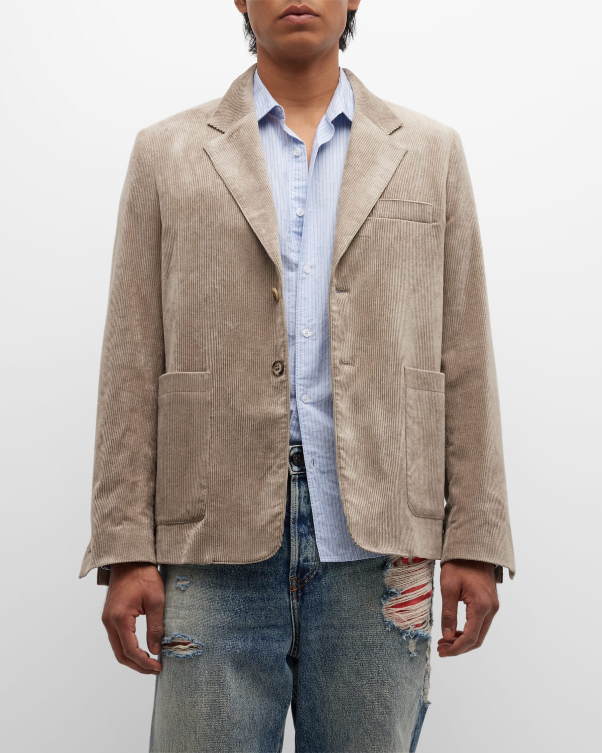 Golden Goose Men's Double-Breasted Gabardine Blazer | Neiman Marcus
