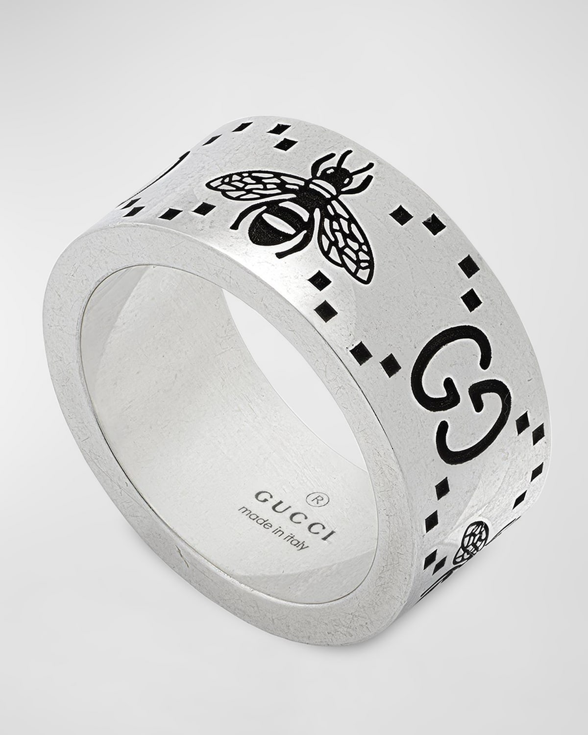 Gucci Men's GG and Bee Band Ring, 6mm | Neiman Marcus