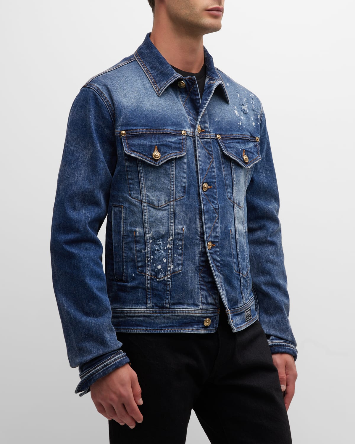 Givenchy Men's Logo Denim Vest | Neiman Marcus