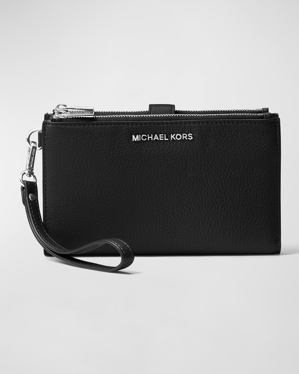 MICHAEL Michael Kors Logo Double-Zip Wristlet | Neiman Marcus