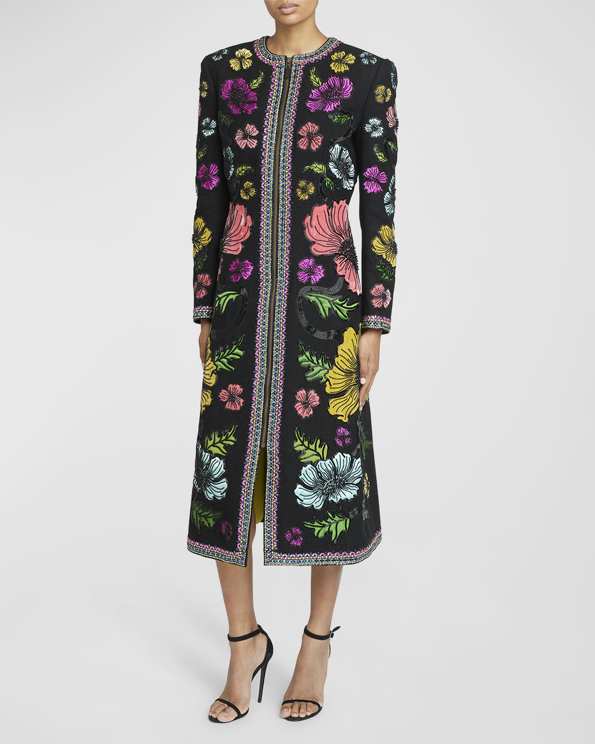 Andrew Gn Floral Beaded Woven Jacket | Neiman Marcus