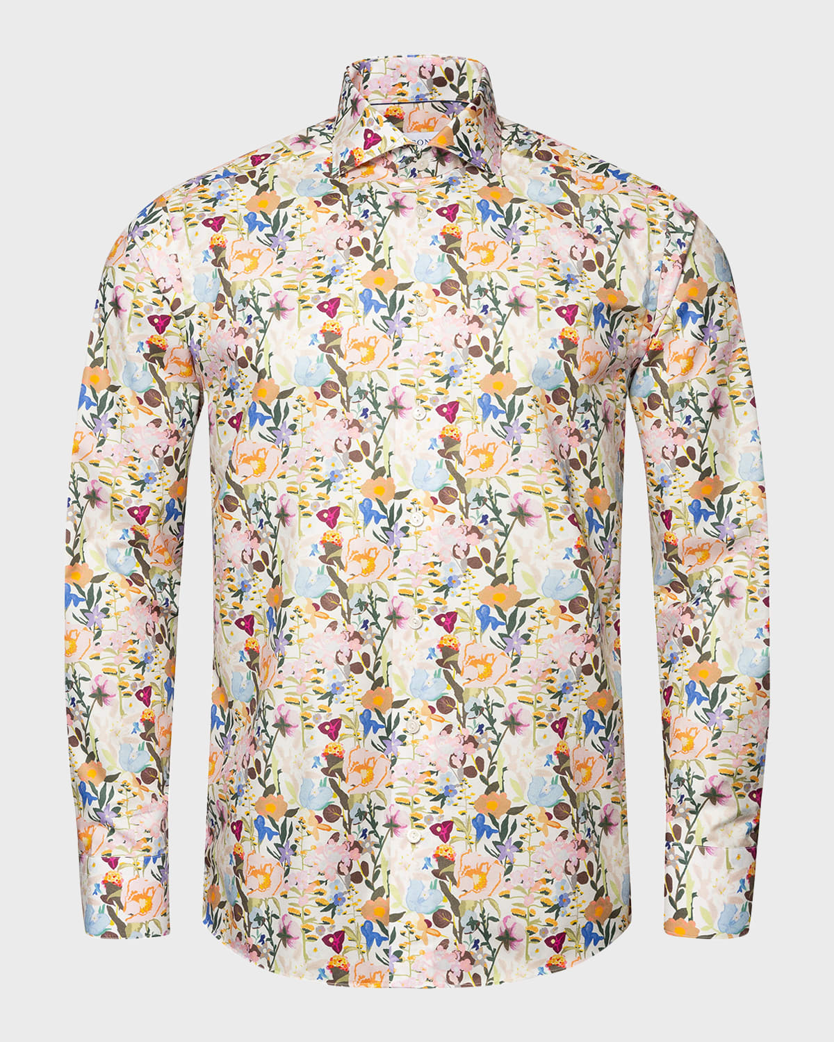 Eton Men's Contemporary Fit Twill Shirt with Floral Detail | Neiman Marcus