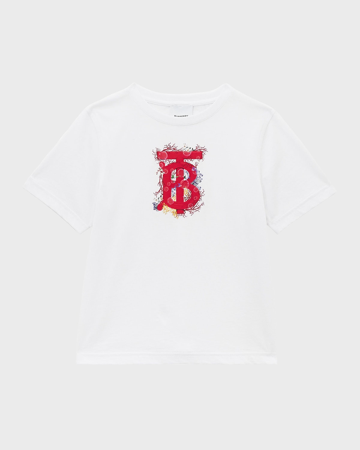 Burberry Kid's Cedar Tri-Tone Logo-Print T-Shirt, Size 6M-2 | Neiman Marcus