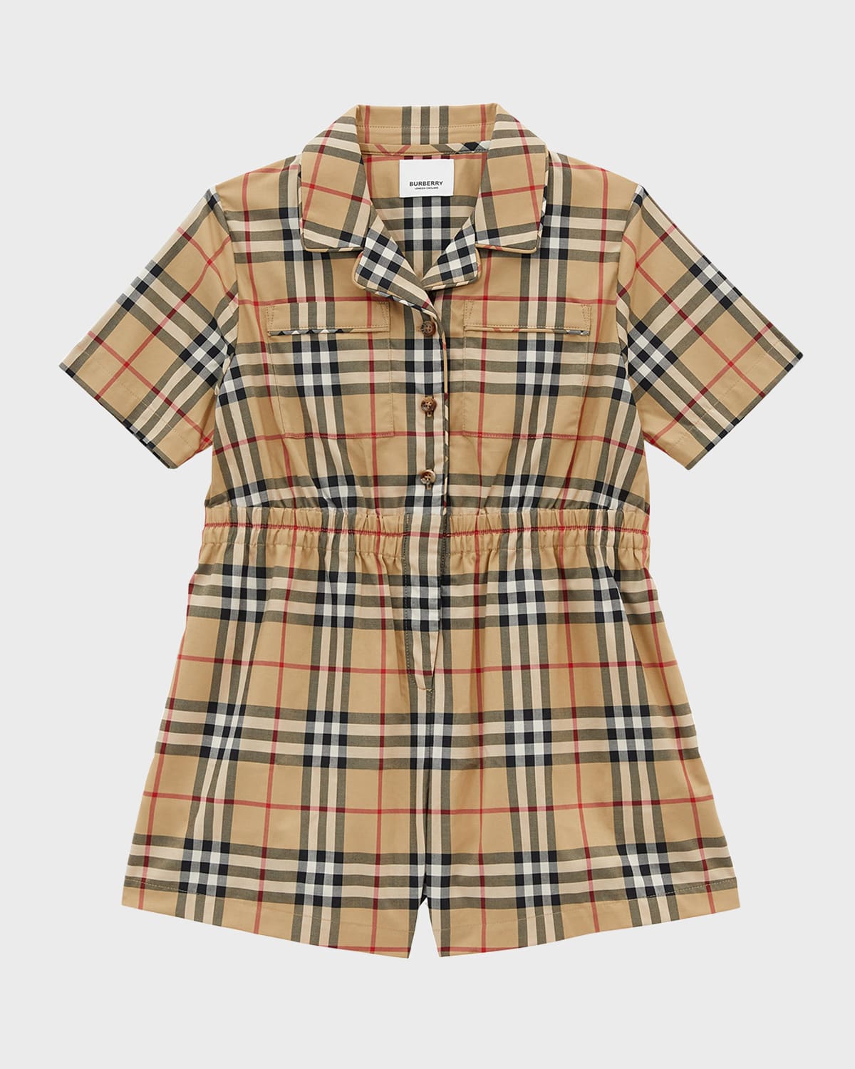 Burberry Girl's Ada Check-Print Blouse, Size 3-14 | Neiman Marcus