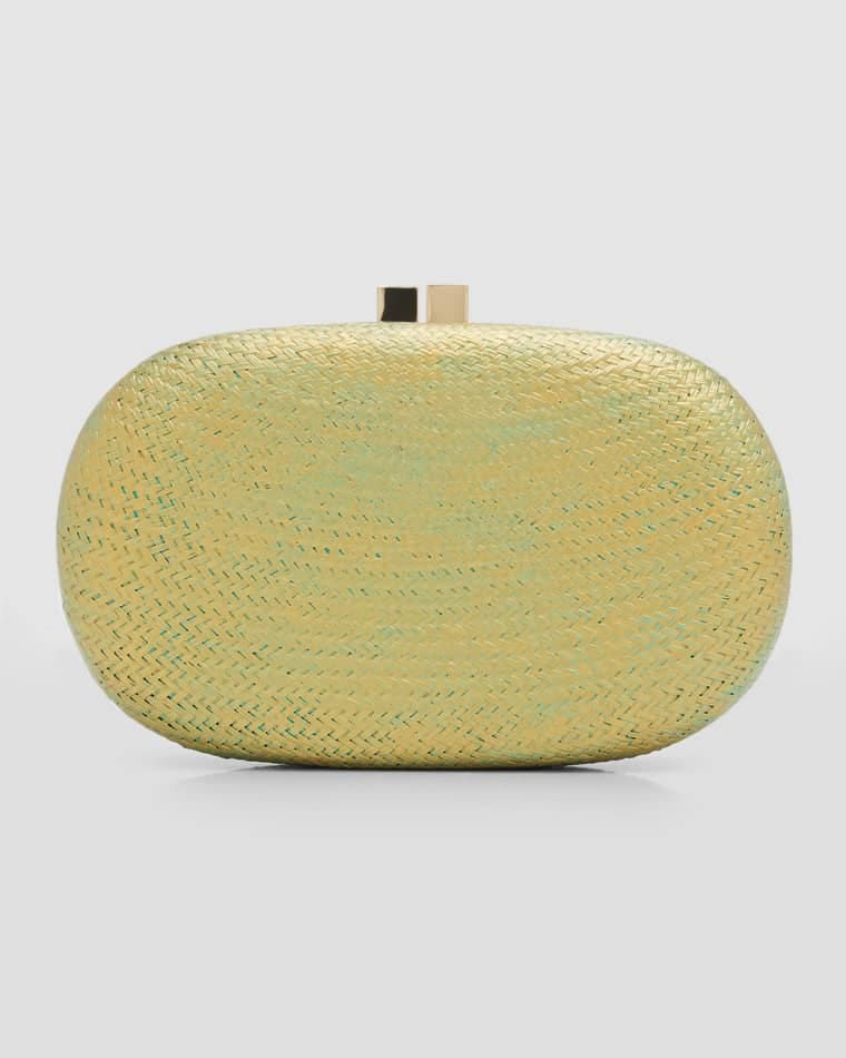 Serpui Heart Bun Straw Clutch Bag | Neiman Marcus
