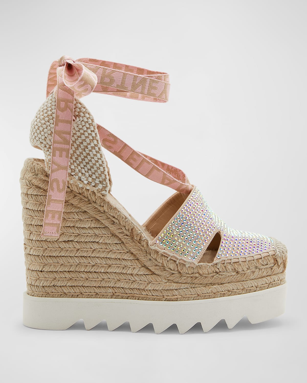 Stella McCartney Gaia Organic Ankle-Wrap Platform Espadrilles | Neiman ...