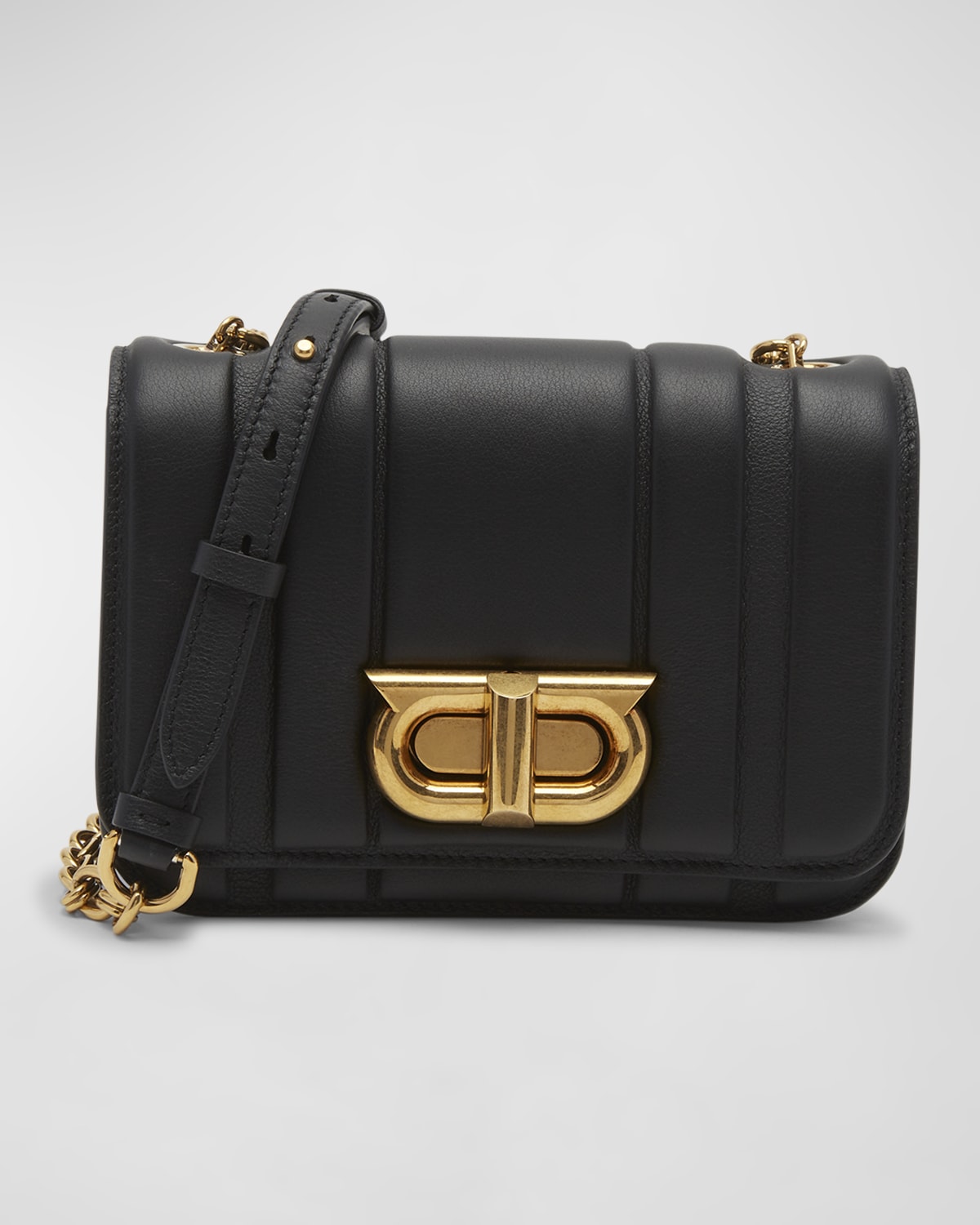 Ferragamo Embossed Leather Chain Crossbody Bag | Neiman Marcus