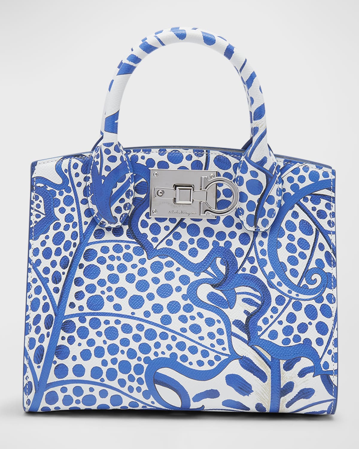 Ferragamo The Studio Raffia Basket Top-Handle Bag | Neiman Marcus