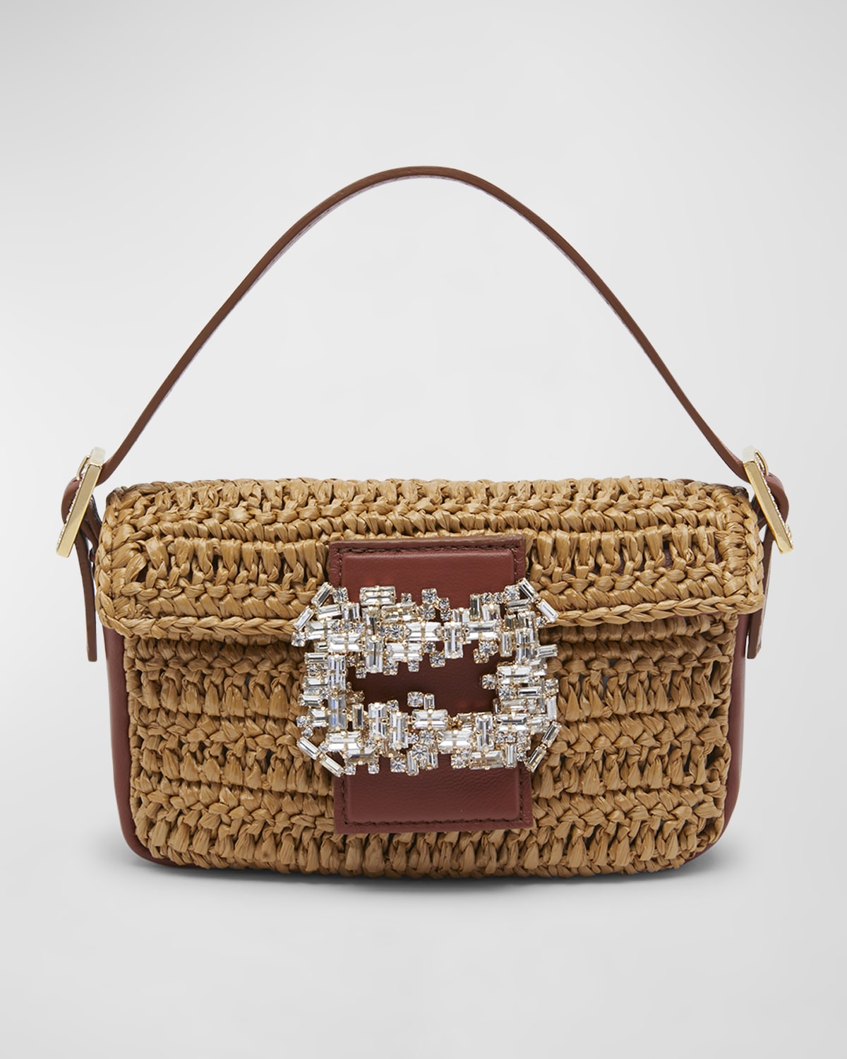 Gedebe Mama Crystal Raffia Clutch Bag | Neiman Marcus