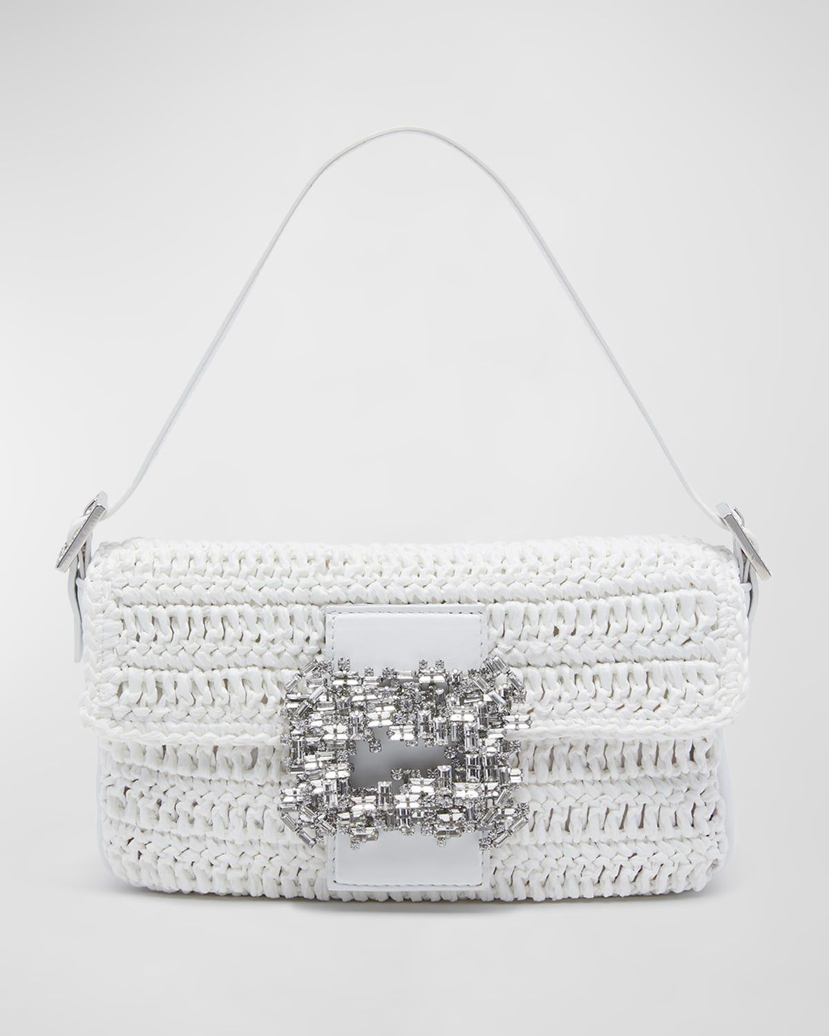 Gedebe Habibi Small Crochet Raffia Shoulder Bag | Neiman Marcus