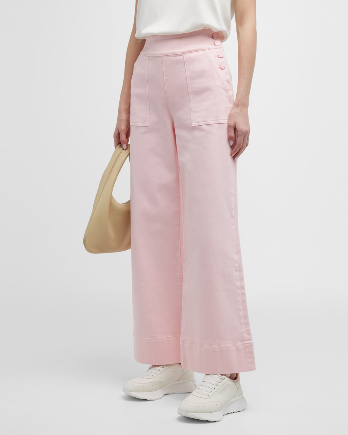 Alice + Olivia Dylan Vegan Leather Wide-Leg Pants | Neiman Marcus
