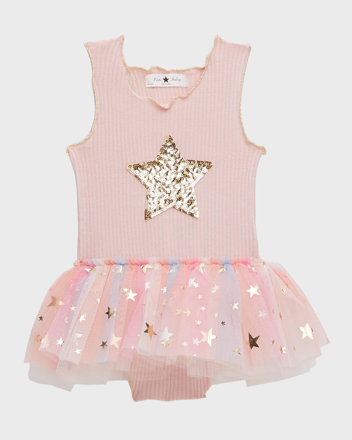 Petite Hailey Girl's Sequin Star Combo Sparkle Tutu Dress, Size 3M-18M ...