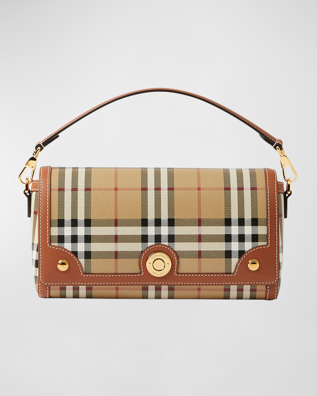 Burberry Note Check Canvas Top-Handle Bag | Neiman Marcus