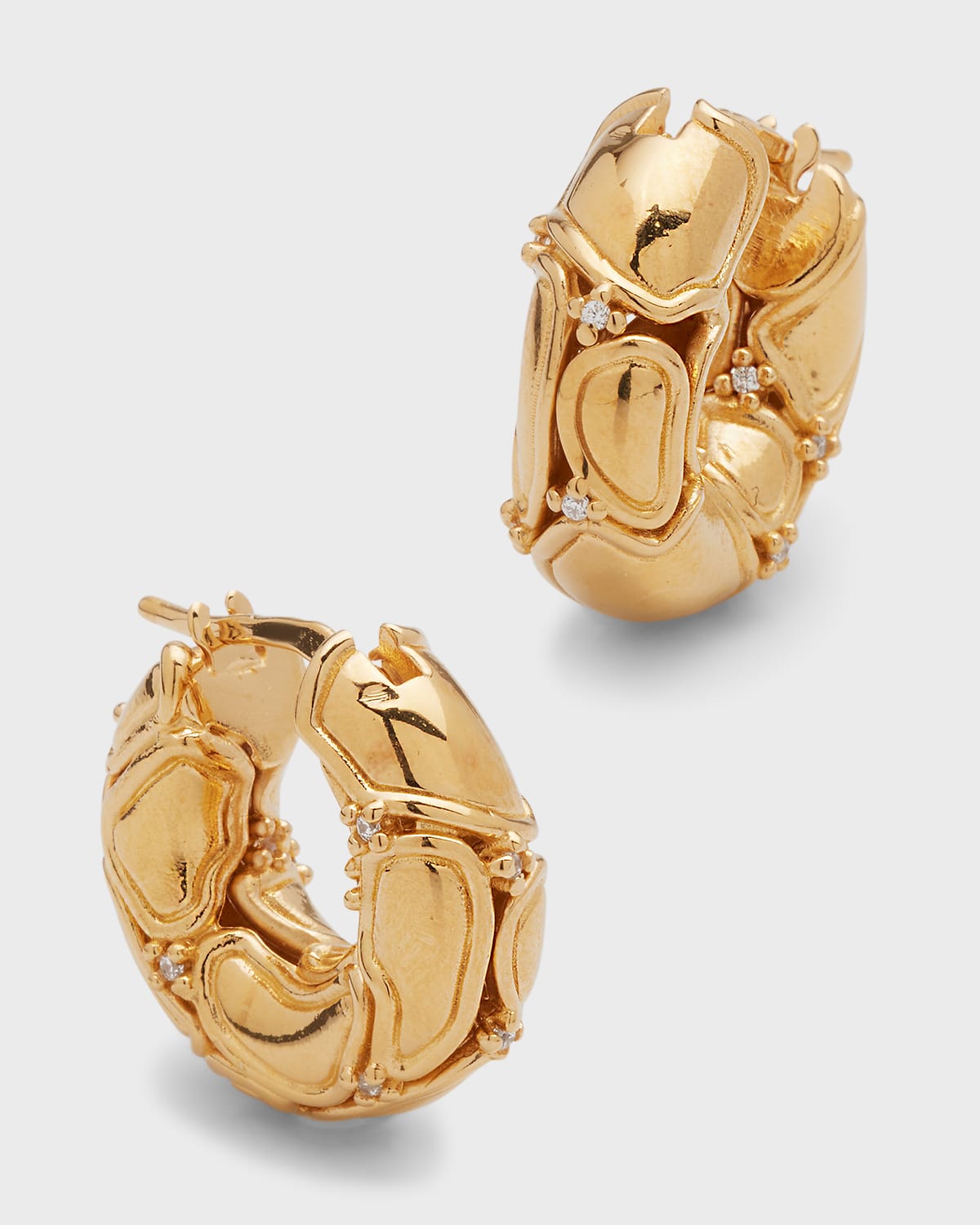 Bottega Veneta Huggie and Ring Earrings, Gold | Neiman Marcus