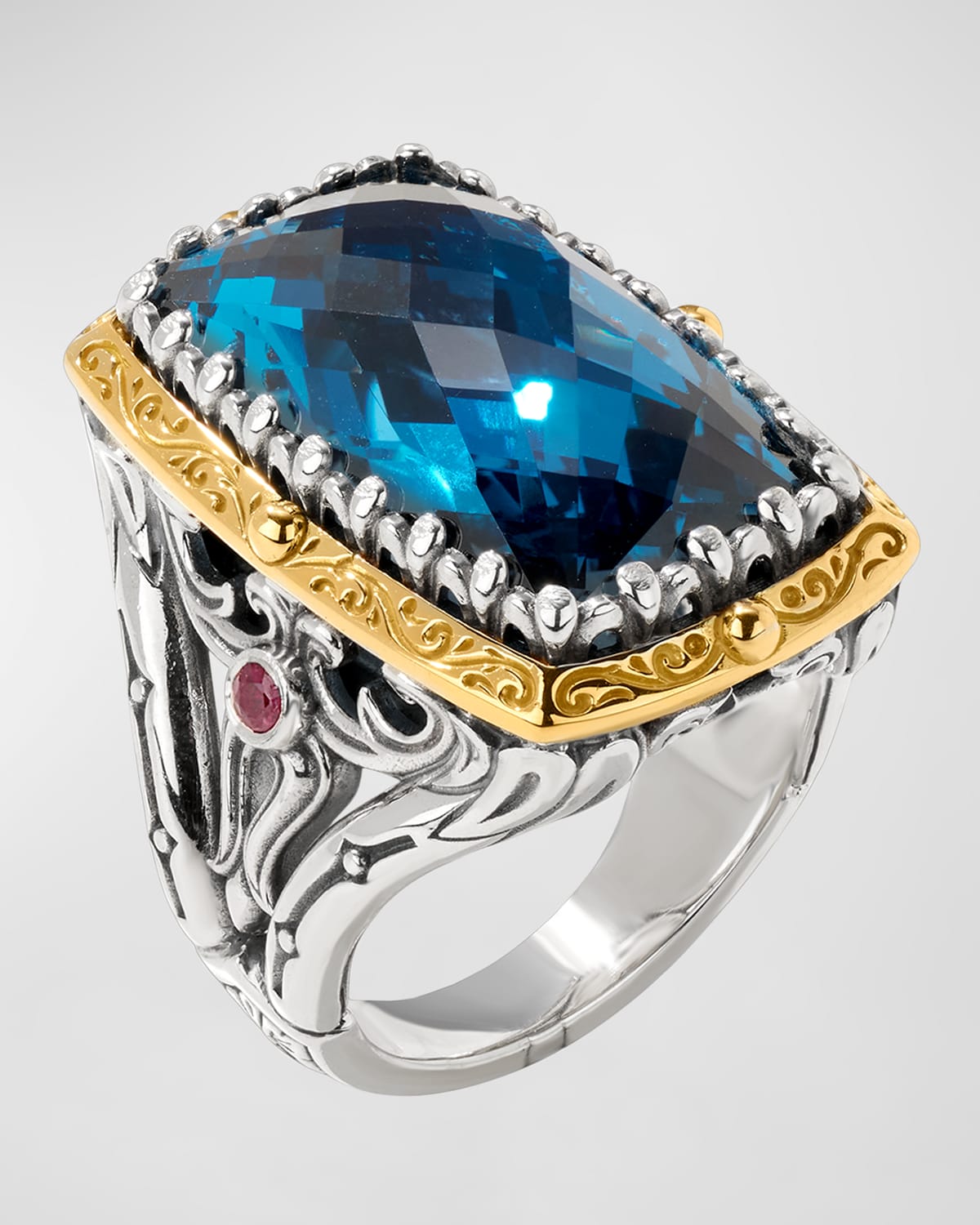 Konstantino 18k Gold Blue Spinel Ring | Neiman Marcus