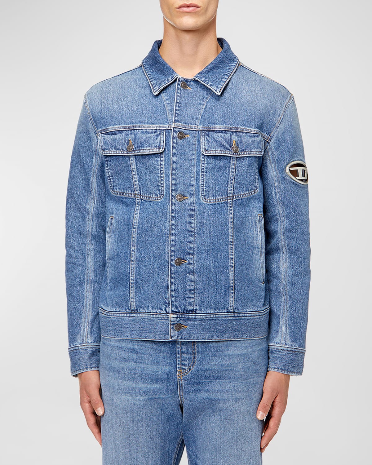 Diesel Men's D-Barcy-Rs Denim Trucker Jacket | Neiman Marcus