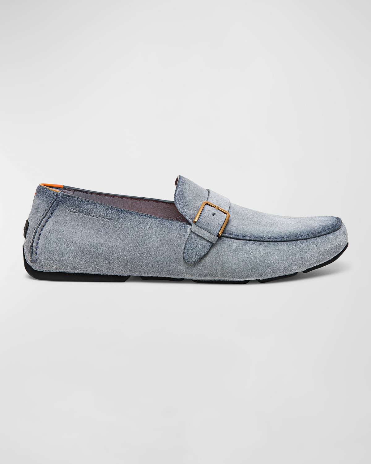 Santoni Men's Door Burnished Leather Penny Loafers | Neiman Marcus