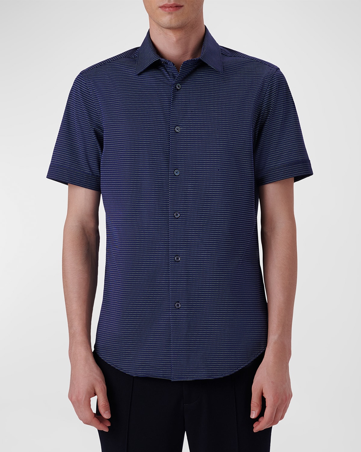 Bugatchi Men's Ooohcotton Tech Slub Sport Shirt | Neiman Marcus