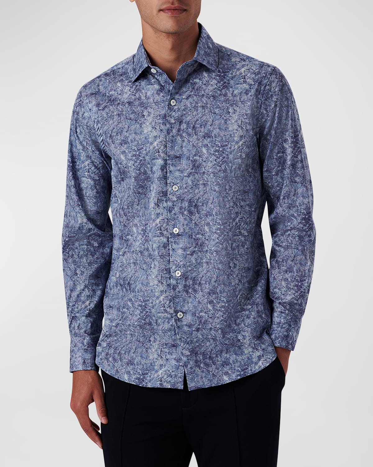 Bugatchi Men's Julian Floral Shaped Sport Shirt | Neiman Marcus