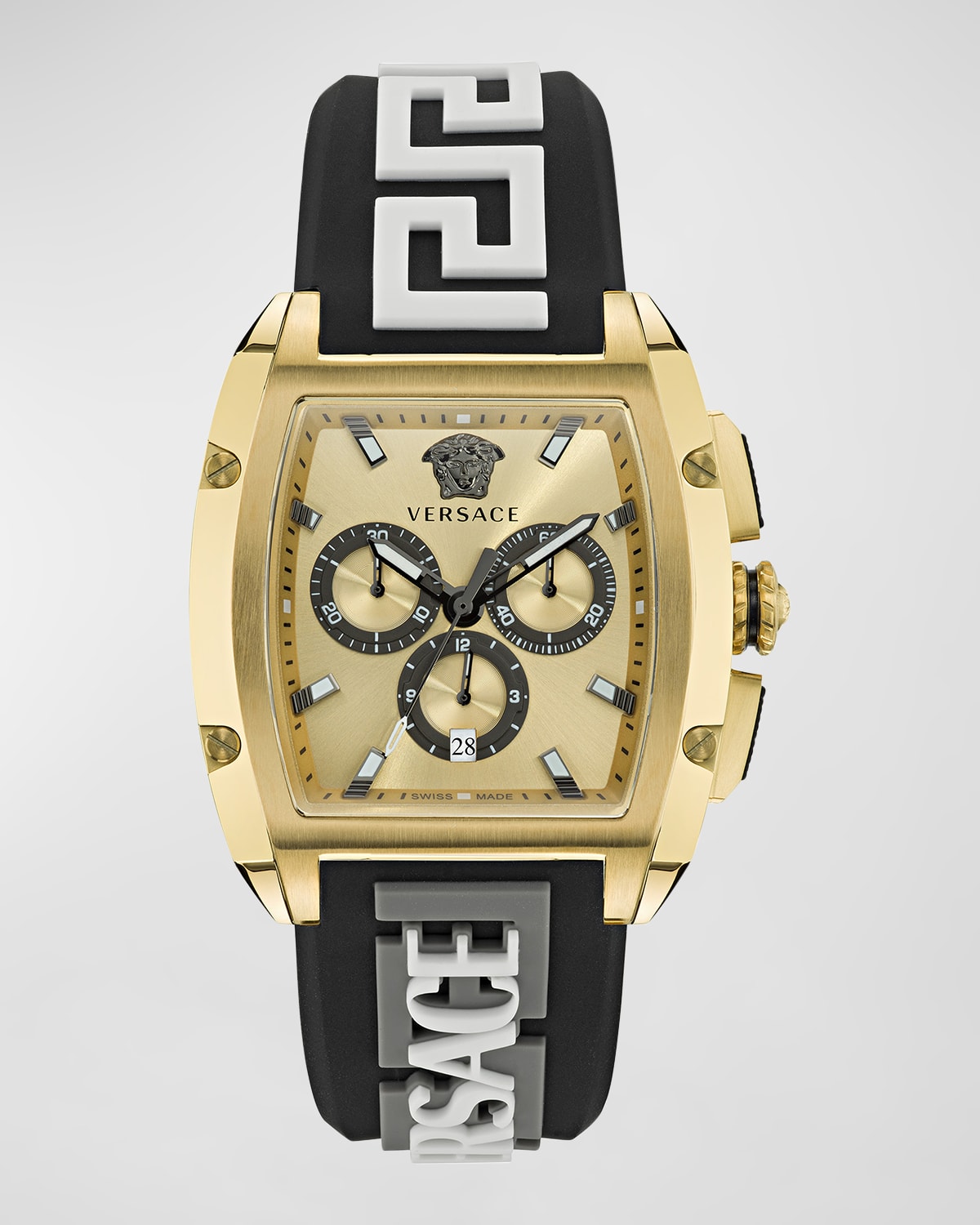 Versace Men's Dominus Greca Silicone Strap Watch, 42mm | Neiman Marcus
