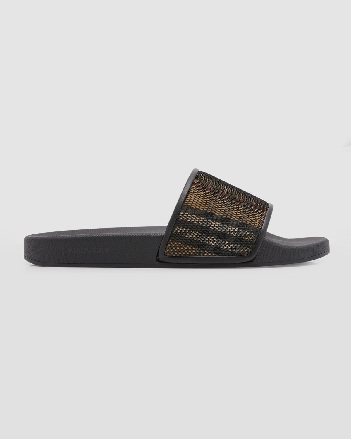 Burberry Men's Furley Check Slides | Neiman Marcus