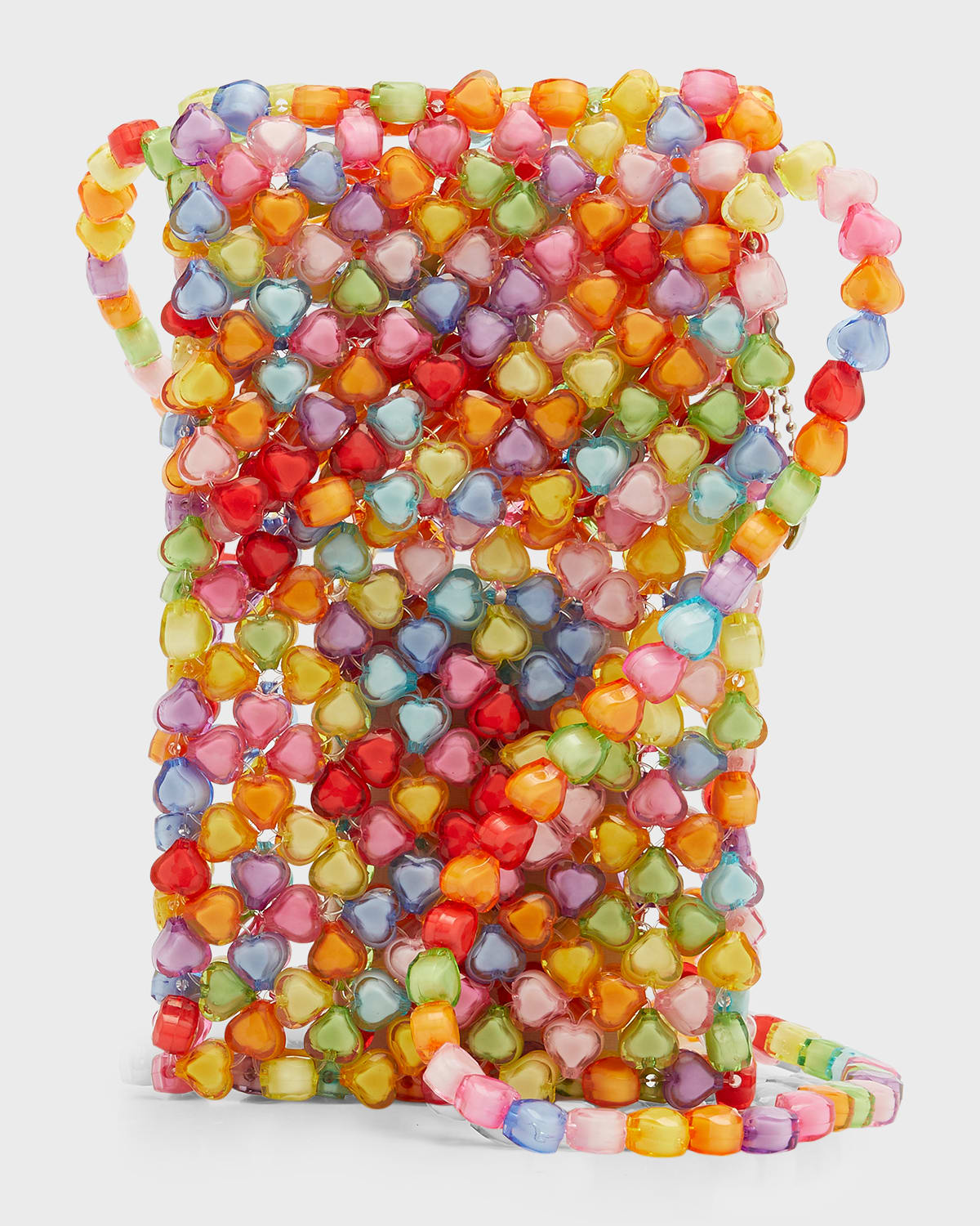 Bari Lynn Girl's Bejeweled Rainbow Raffia Pouch Bag | Neiman Marcus