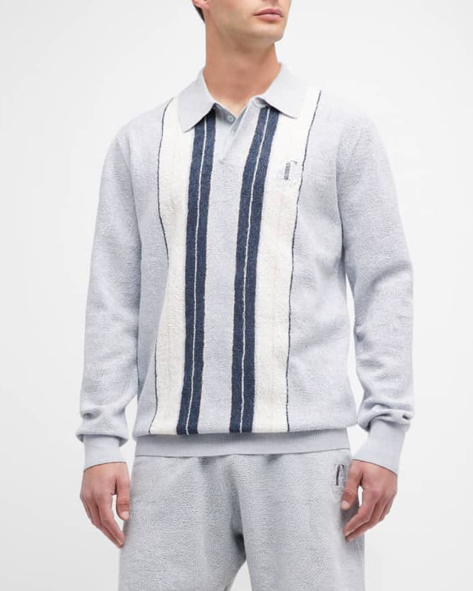 TWENTY Montreal Men's Identity Gauze Knit Polo Shirt | Neiman Marcus