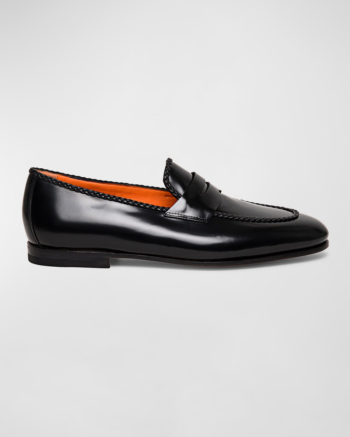 Santoni Men's Door Leather Penny Loafers | Neiman Marcus