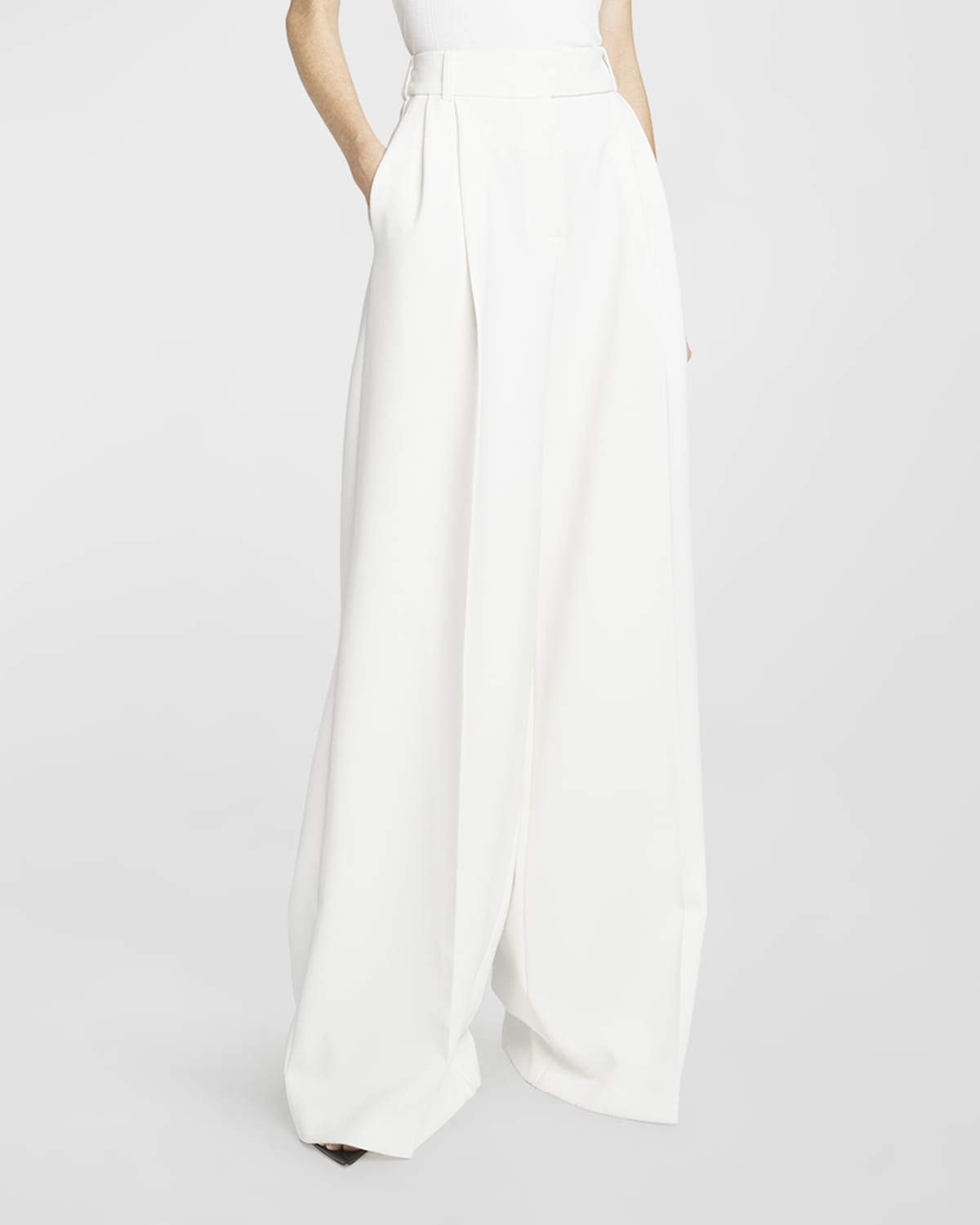 TWP Drew High-Rise Pleated Wide-Leg Pants | Neiman Marcus