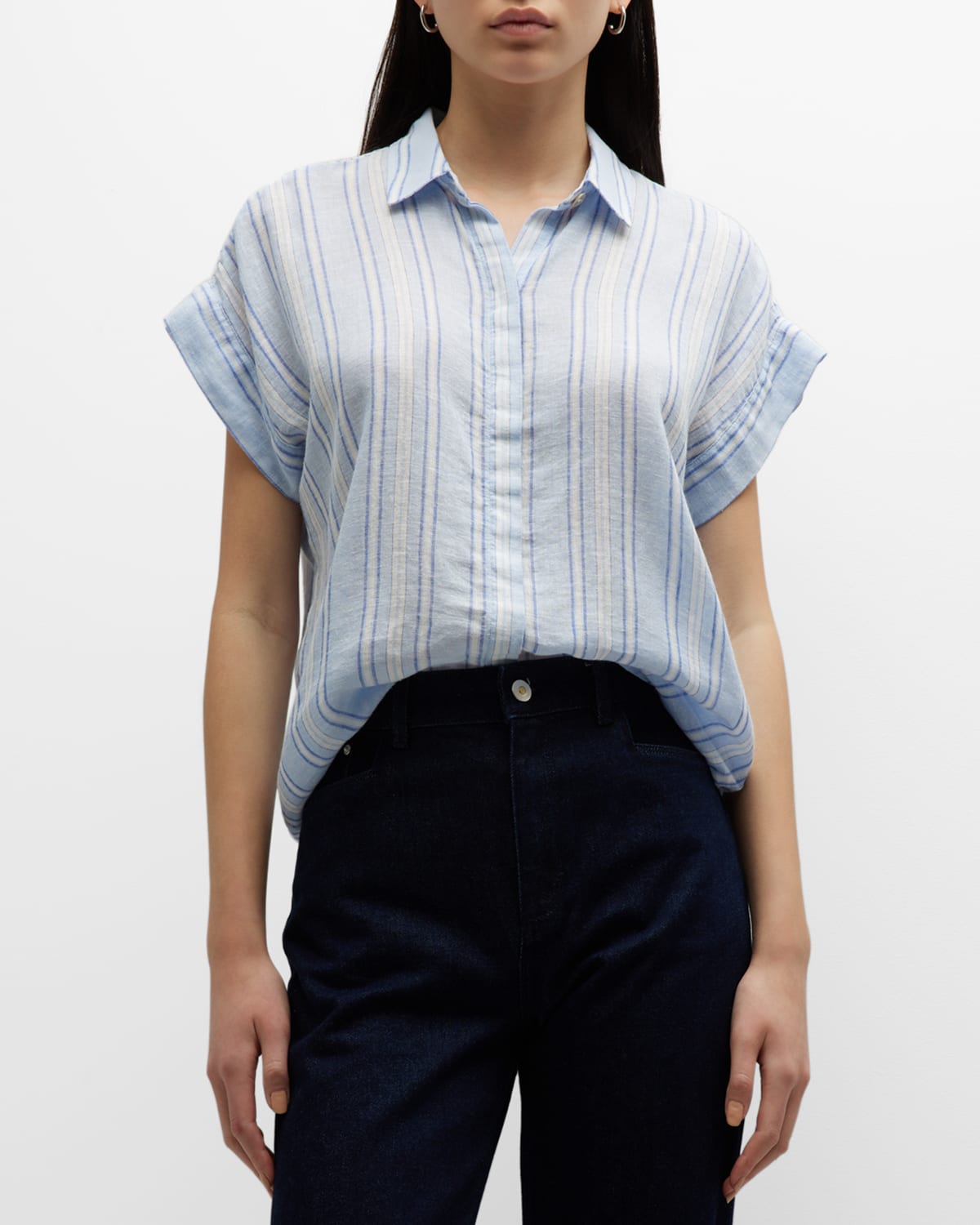 Rails Jamie Striped Button-Front Shirt | Neiman Marcus