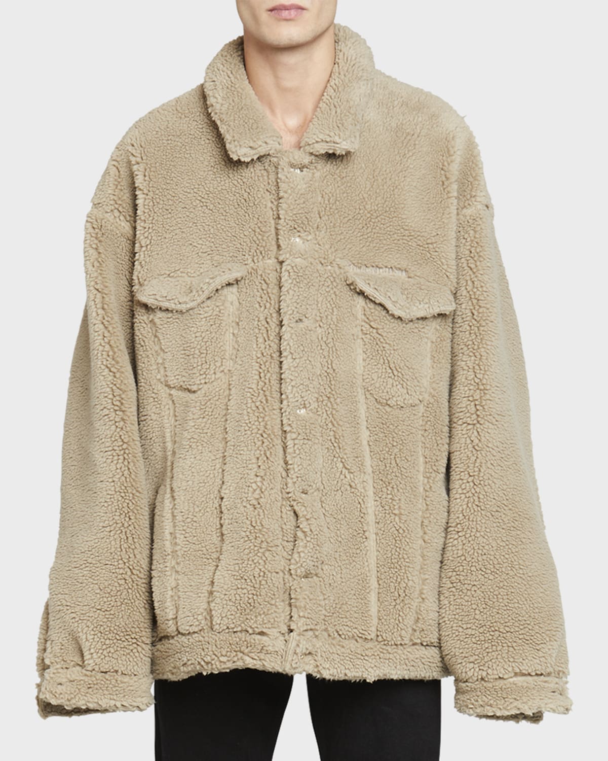 Balenciaga Men's Fleece Track Jacket | Neiman Marcus