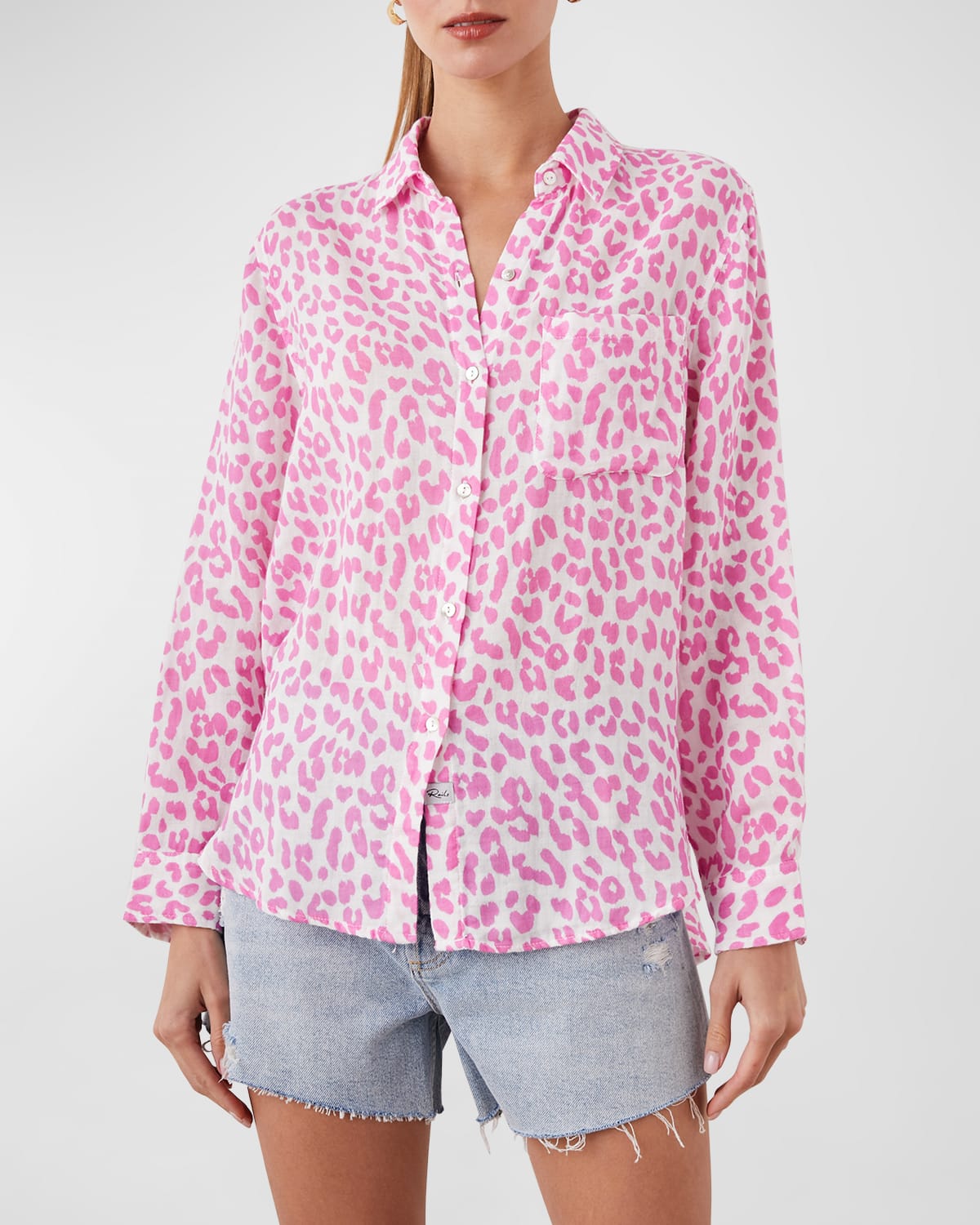 Rails Ellis Cotton Gauze Button-Front Shirt | Neiman Marcus
