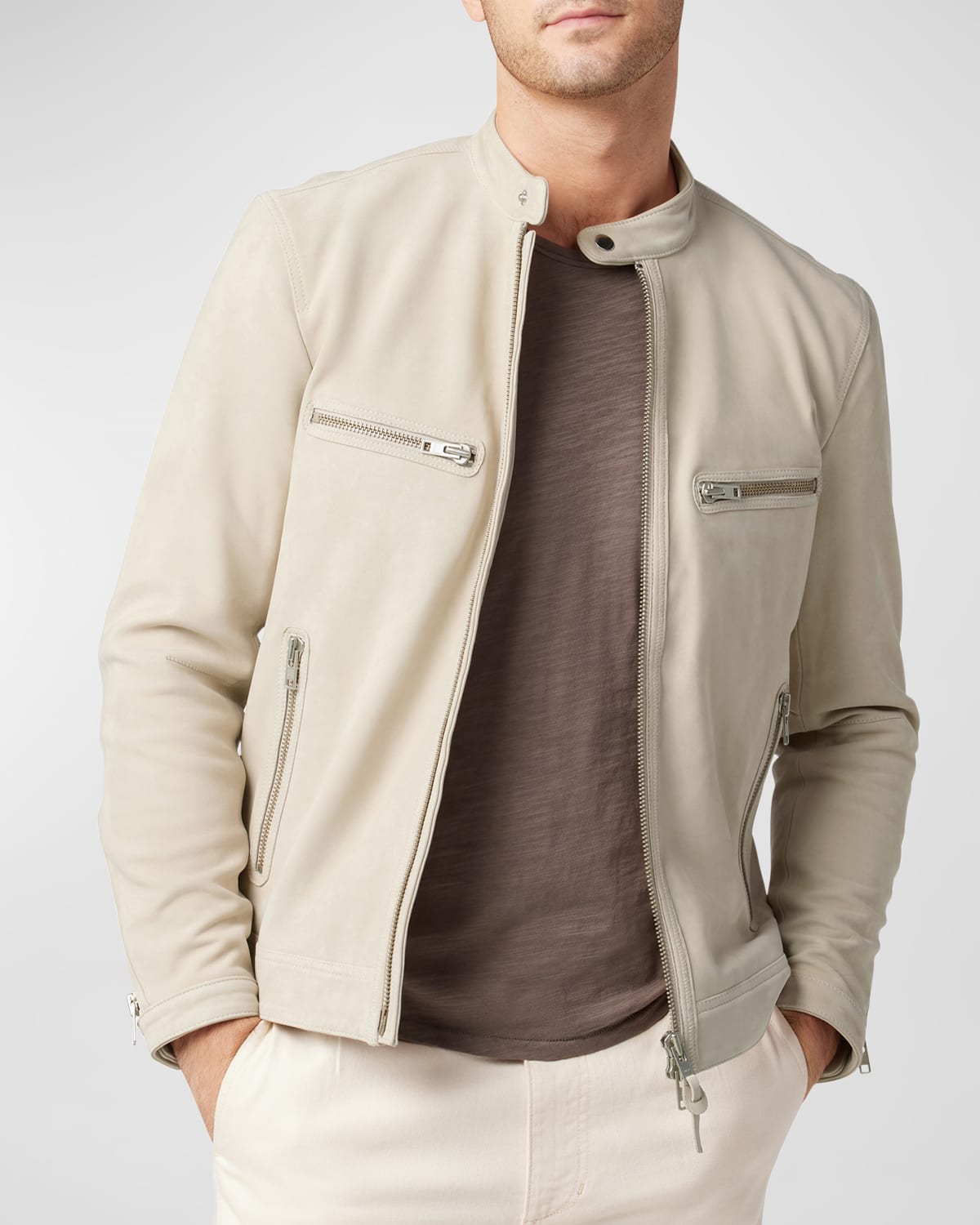 Rag & Bone Men's Buzz Leather Moto Jacket | Neiman Marcus