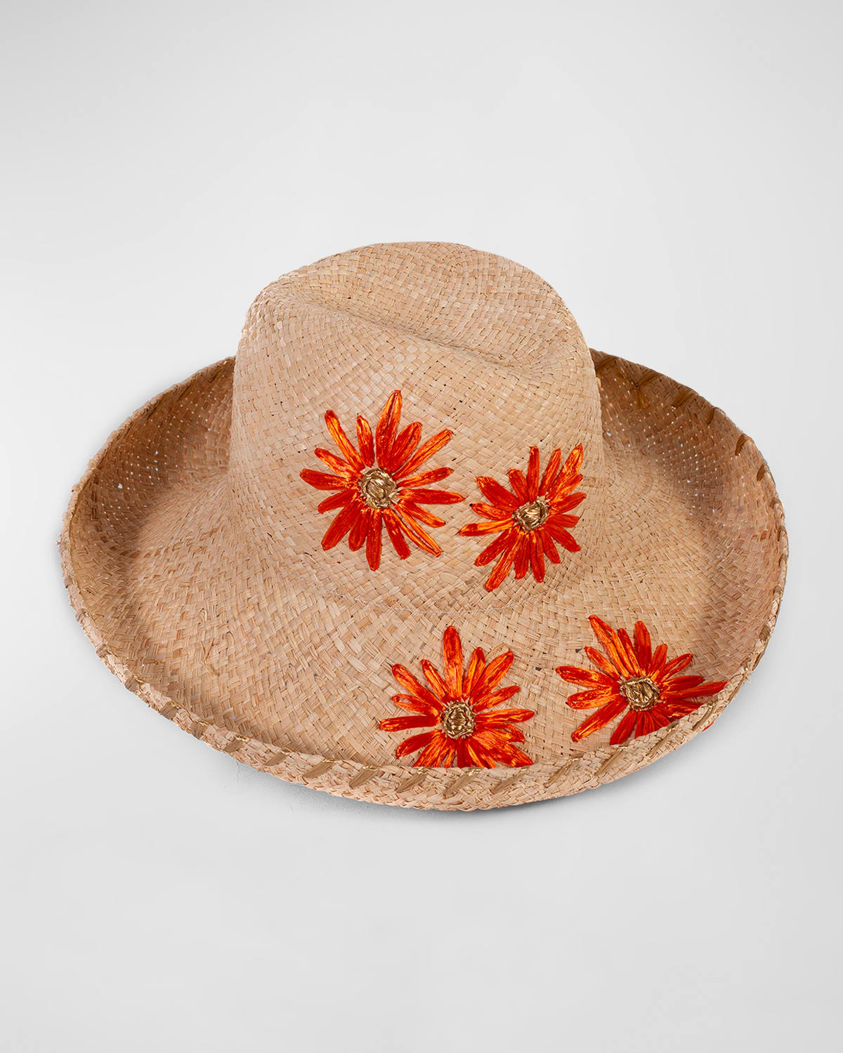 Raffaello Bettini Cory Straw Fedora With a Silk Organza Bow | Neiman Marcus