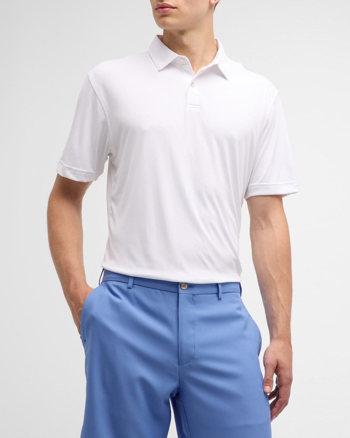 Peter Millar Men's Pilot Mill Twilight Blue Polo Shirt | Neiman Marcus