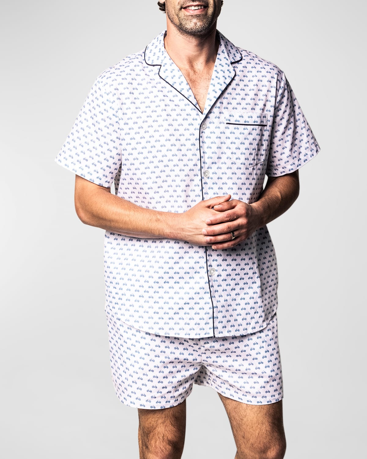Petite Plume Men's Seafarer Tartan Short Pajama Set | Neiman Marcus