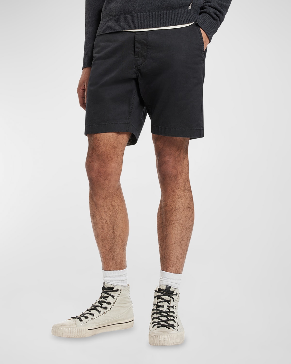 John Varvatos Men's Johnny Flat-Front Shorts | Neiman Marcus