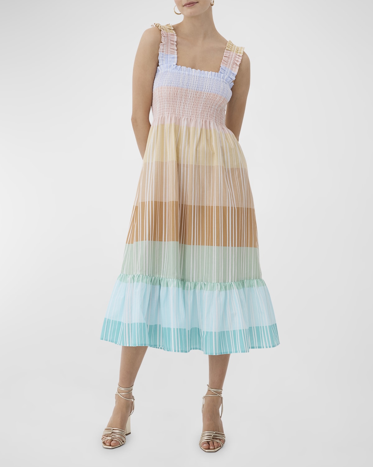 Sleeper Atlanta Smocked Linen Dress | Neiman Marcus