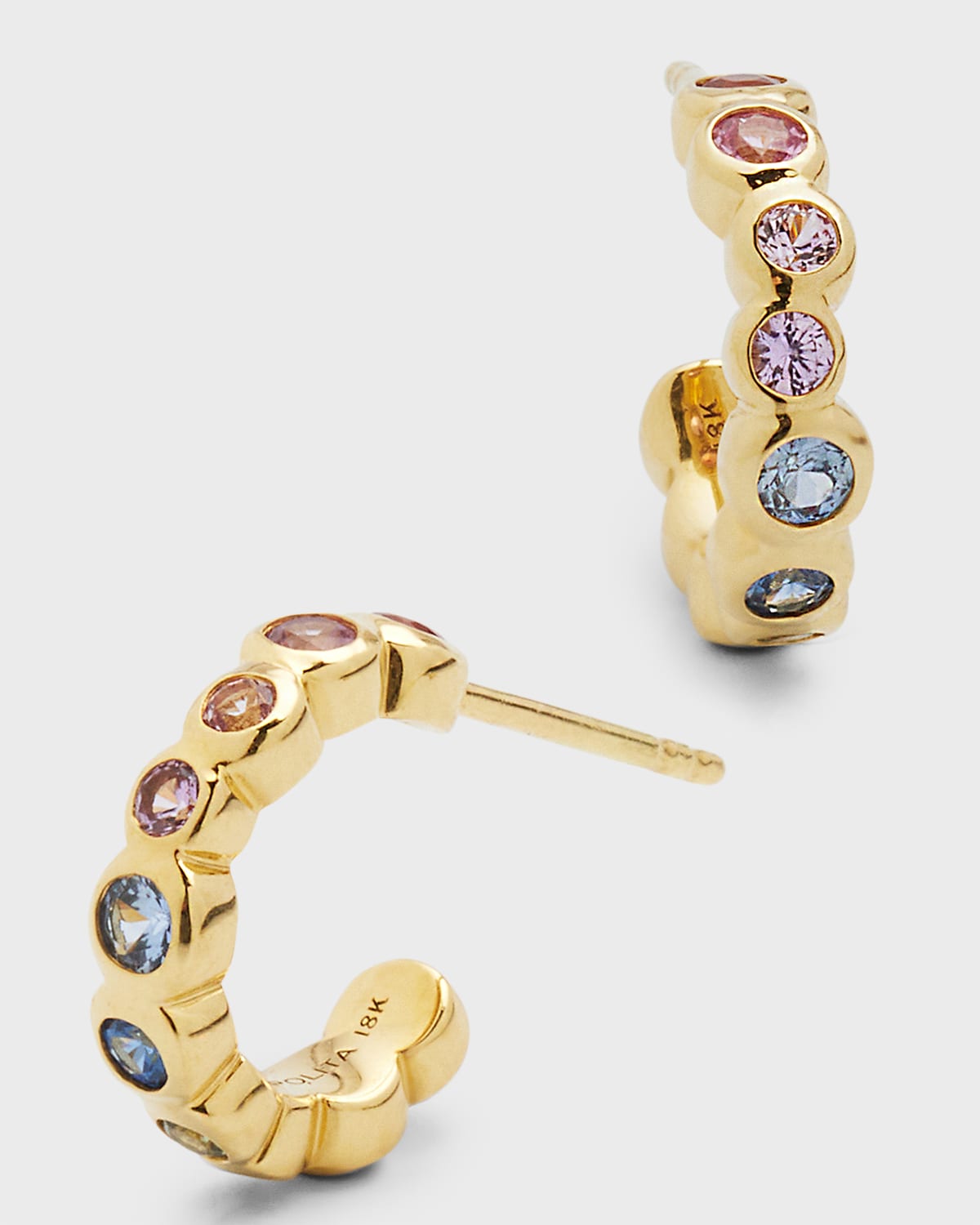 Ippolita 18K Starlet Hoop Earrings with Mixed Sapphires | Neiman Marcus