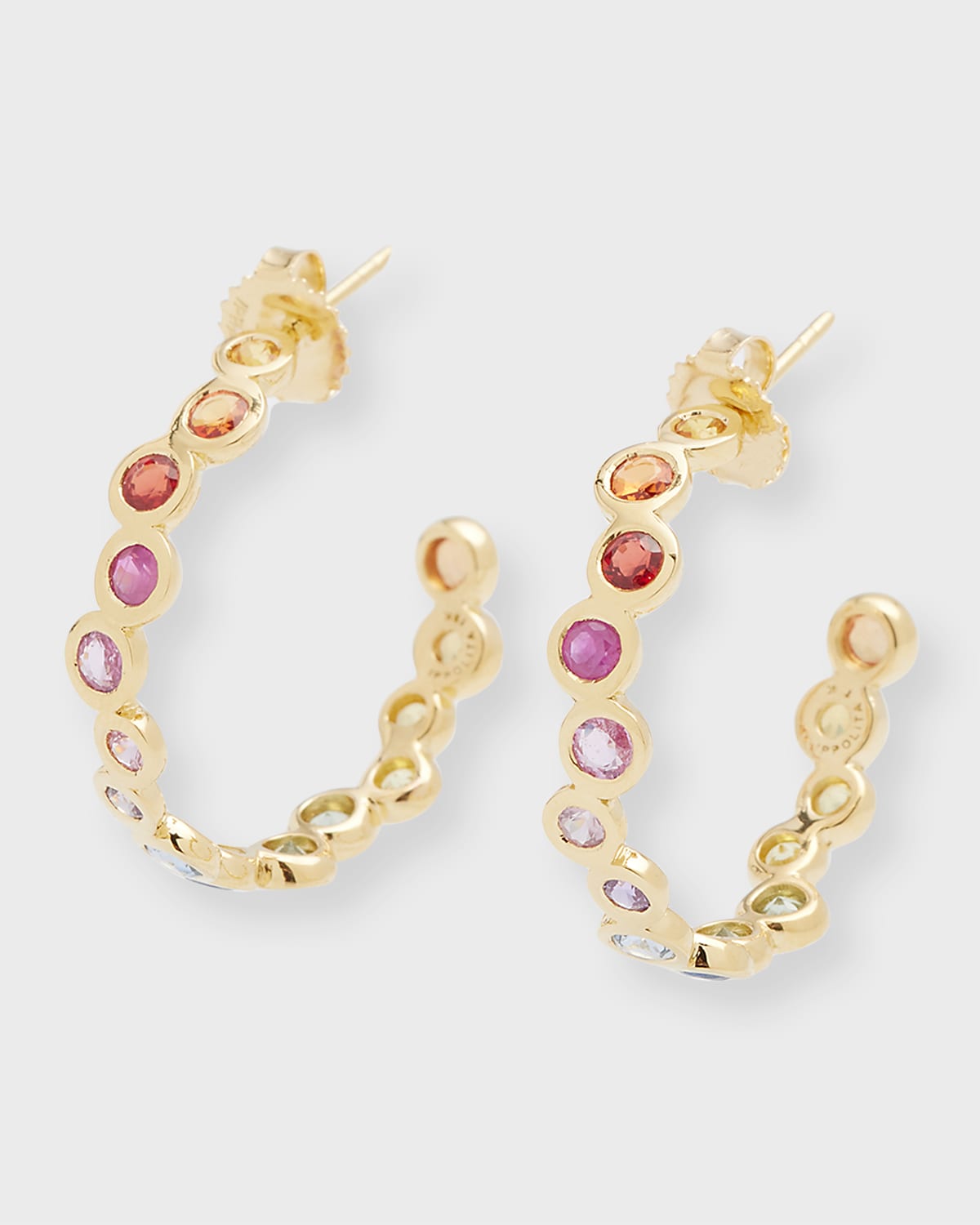 Ippolita 18K Starlet Hoop Earrings in Sapphire Rainbow | Neiman Marcus
