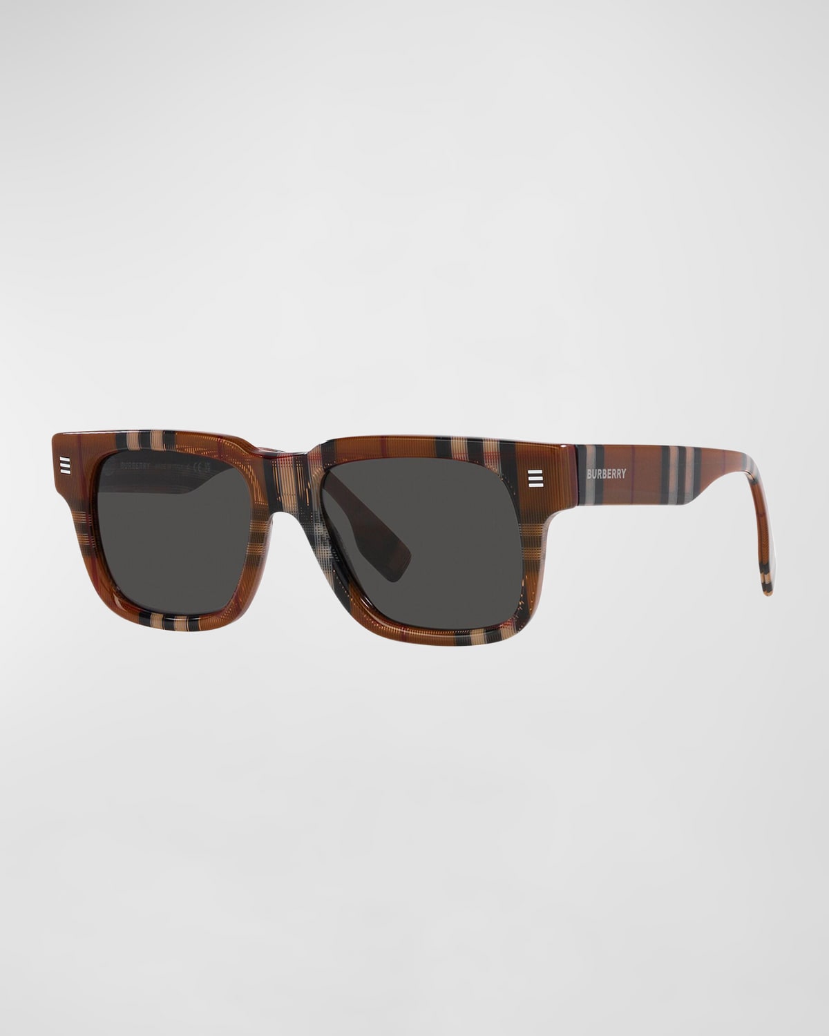 Burberry Men's Icon Stripe Square Acetate Sunglasses | Neiman Marcus