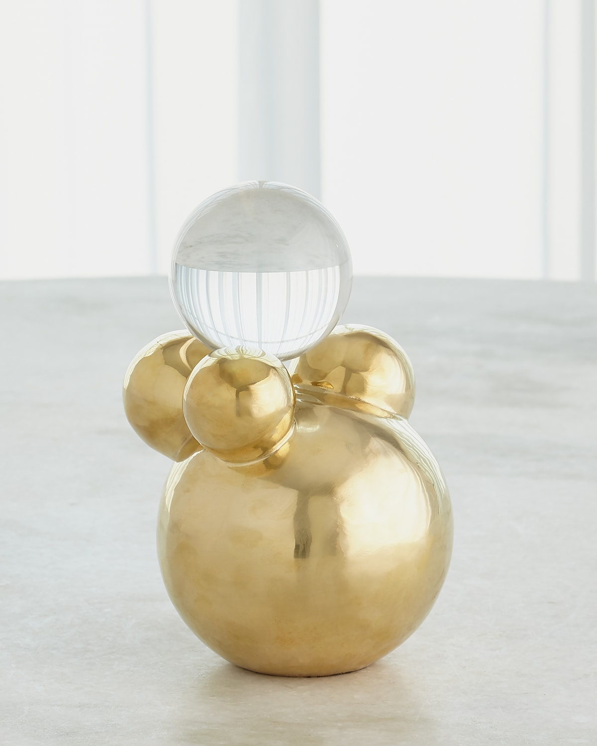 Global Views Small Bubble Orb Holder with Crystal Orb, 8.5" | Neiman Marcus