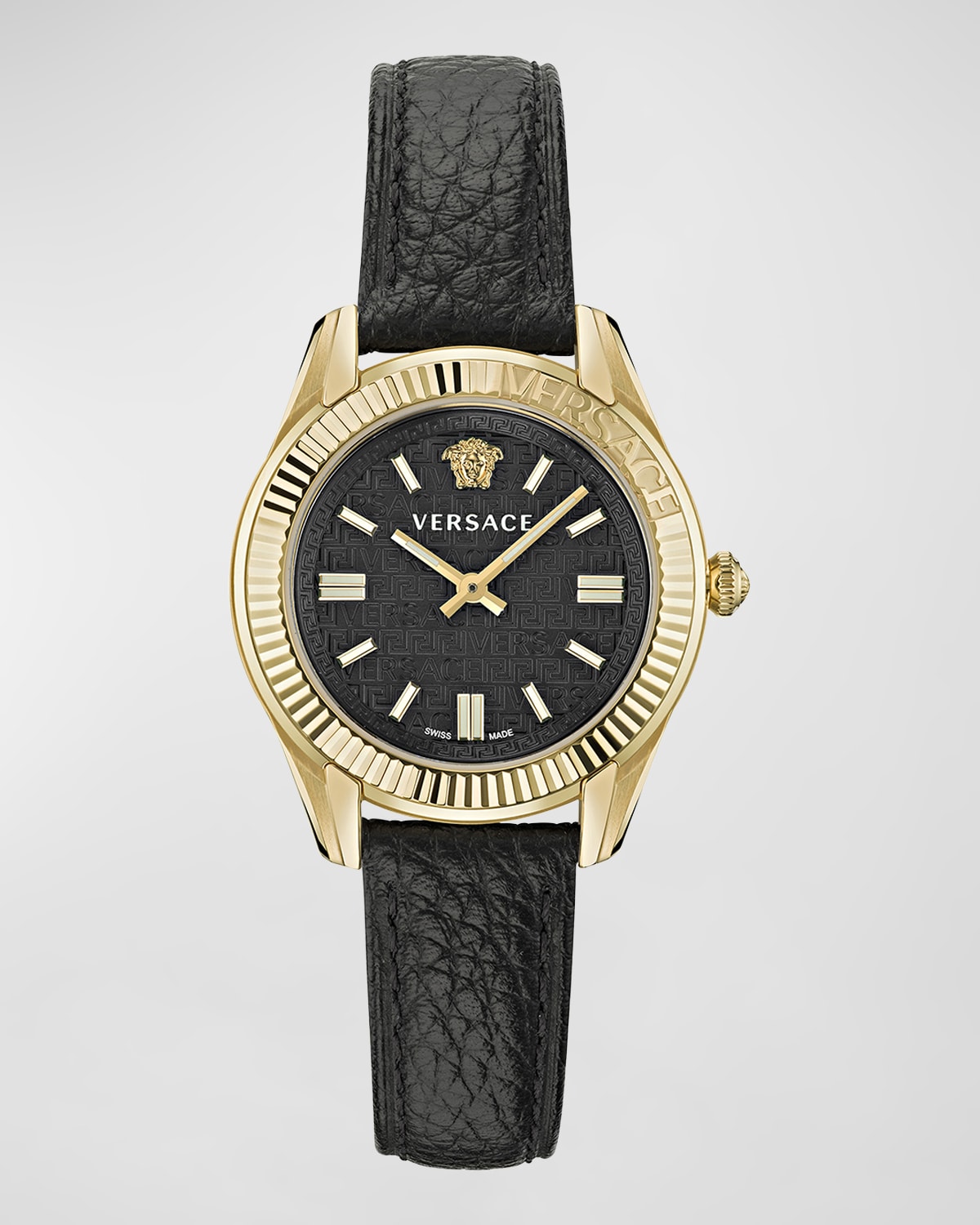 Versace 35mm Greca Time Watch with Bracelet Strap, Silver | Neiman Marcus