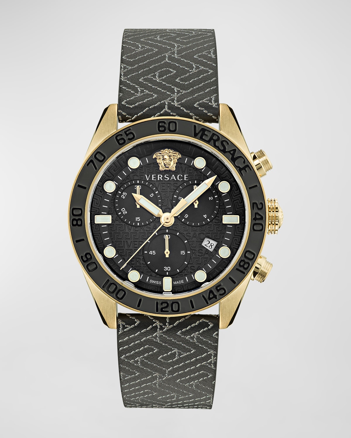 Versace Men's Greca Extreme Chronograph Silicone Strap Watch, 45mm ...
