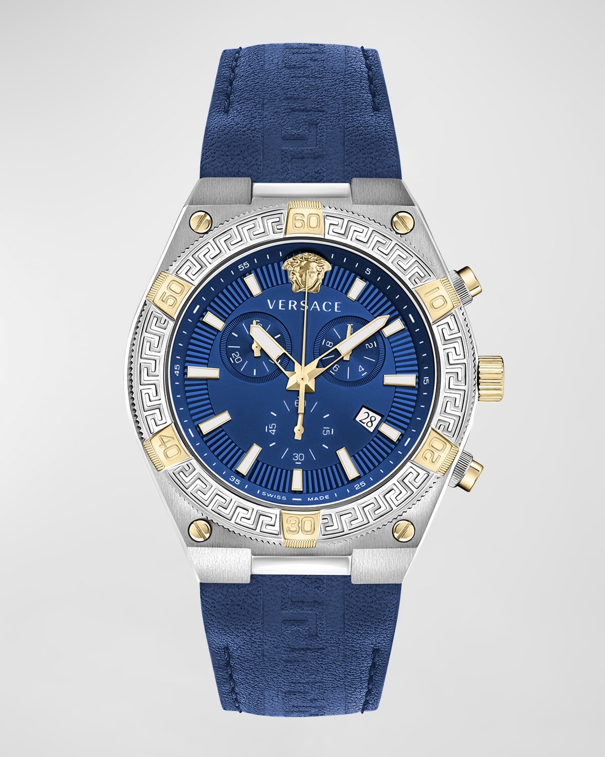 Versace Men's V-Sporty Greca Leather Strap Watch, 46mm | Neiman Marcus