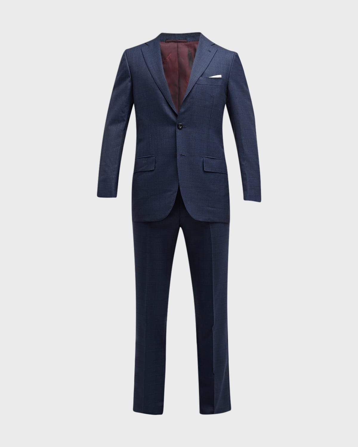 Kiton Men's Plaid Wool Suit | Neiman Marcus
