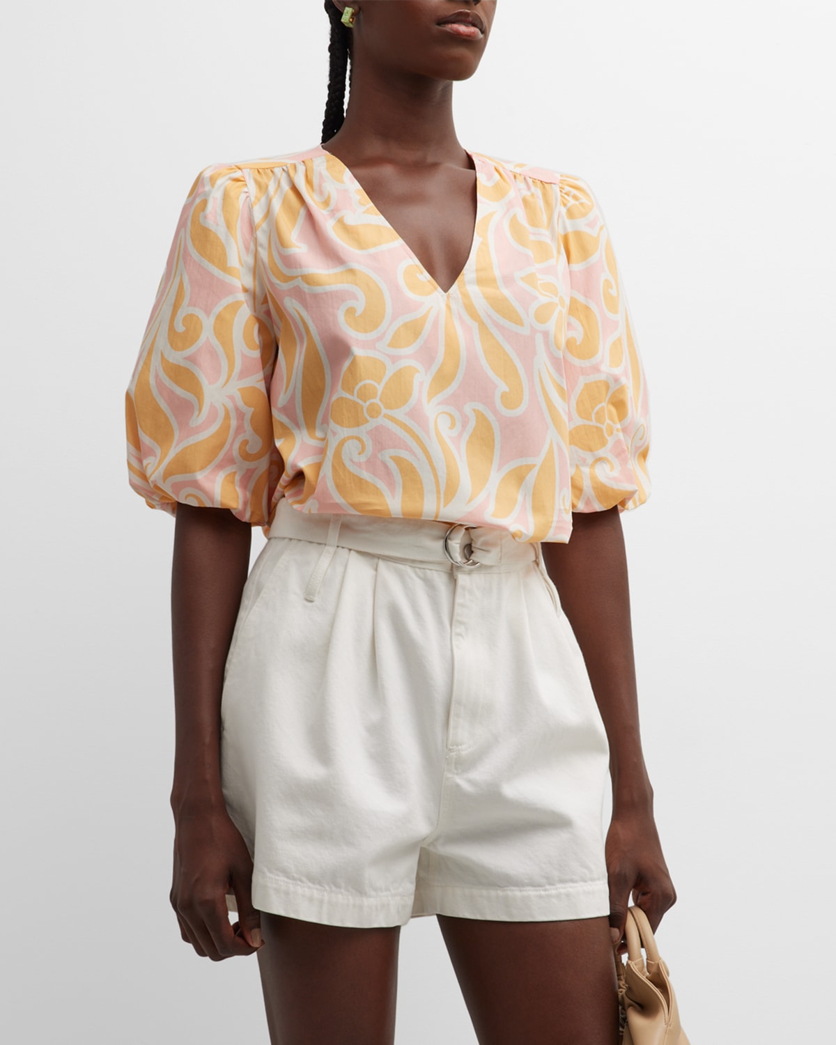 Finley Abstract-Print Cotton Swing Top | Neiman Marcus