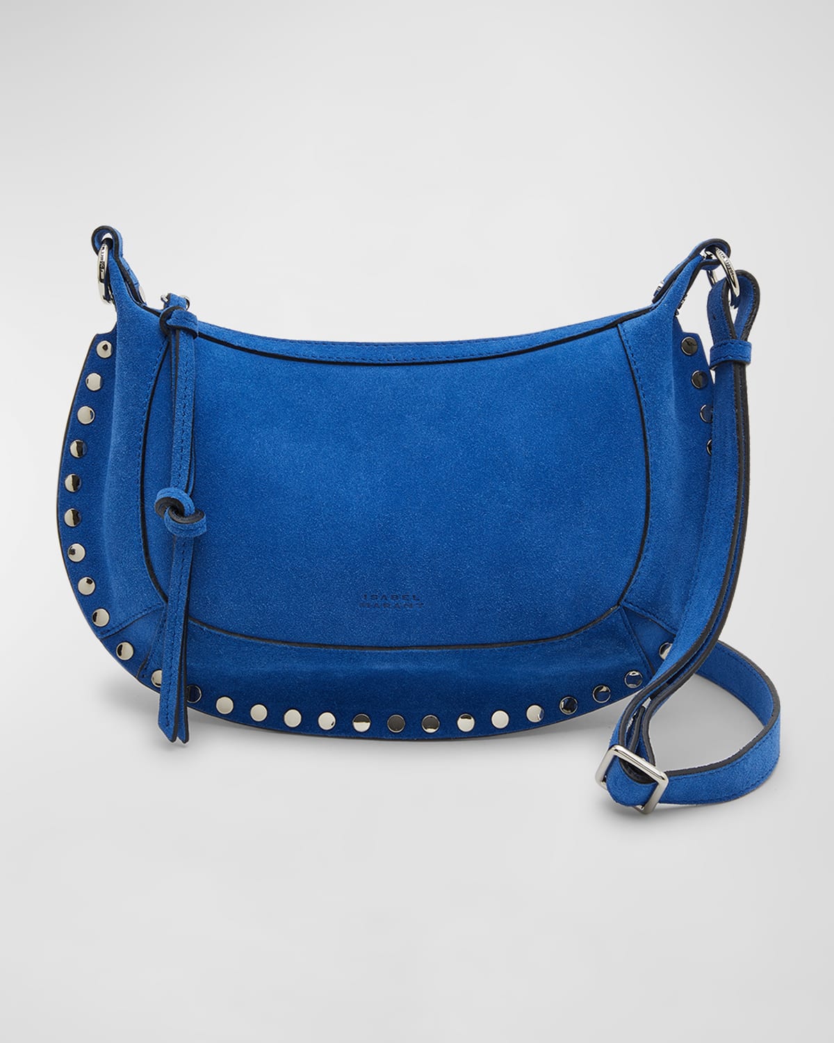 Isabel Marant Oskan Studded Grainy Leather Shoulder Bag | Neiman Marcus