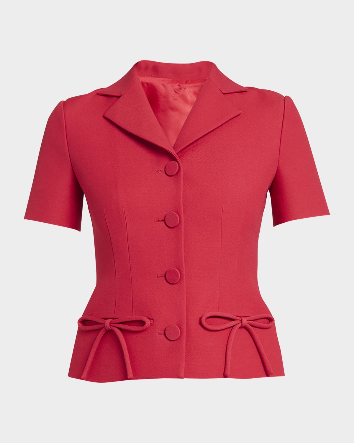 Valentino Garavani Crepe Couture Slim-Fit Blazer Jacket with Bow ...